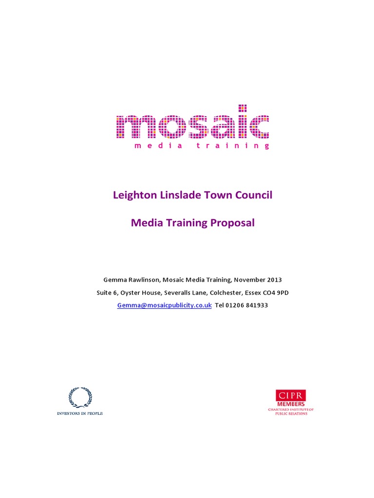 Media Training Proposal Example | PDF