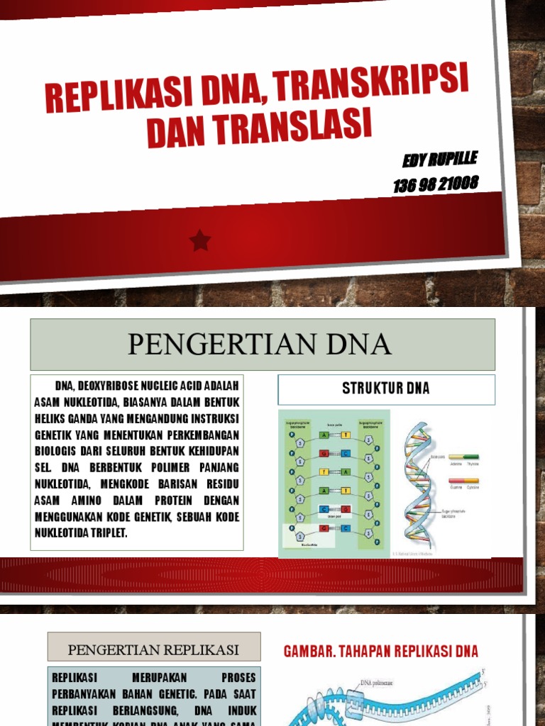 Replikasi Dna, Transkripsi Dan Translasi | PDF