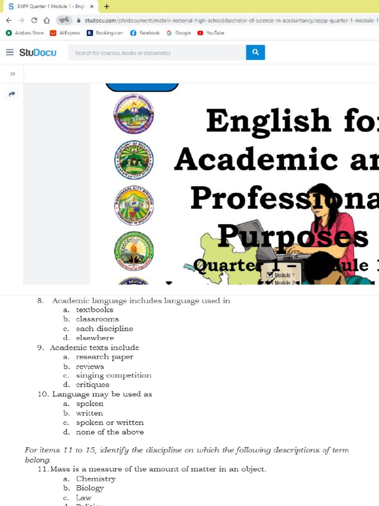 EAP q1 M1 | PDF