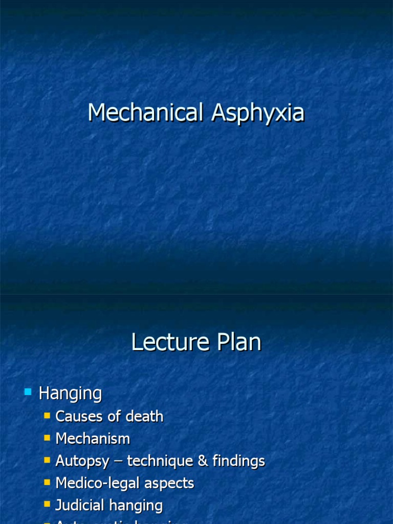 Mechanical Asphyxia 2 - Hanging & SA | PDF | Neck | Hanging