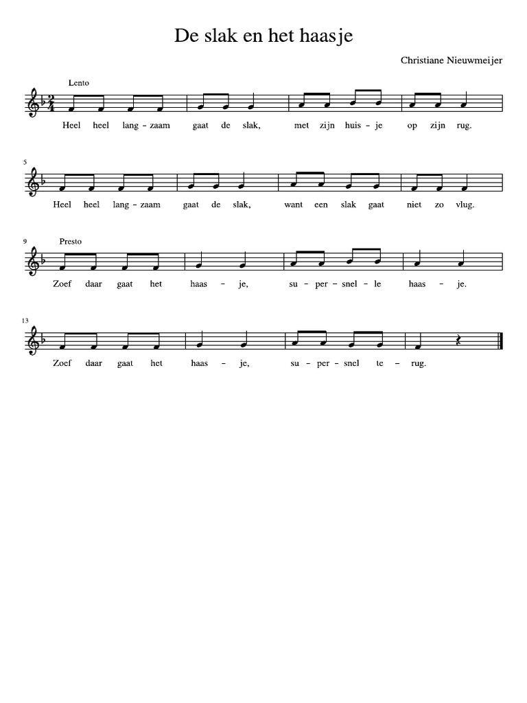 De Slak en Het Haasje | PDF