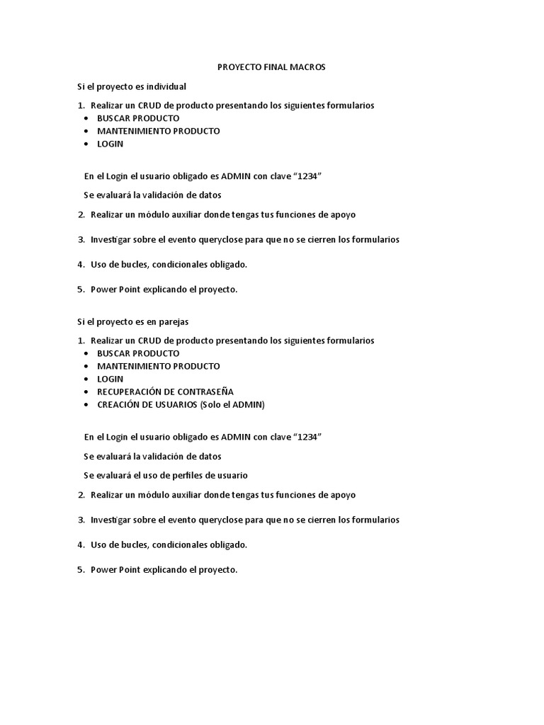 Proyecto Final Macros | PDF
