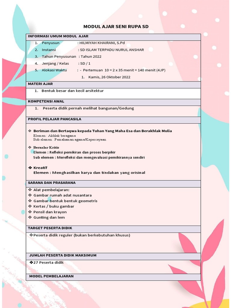 6.modul Ajar Seni Rupa | PDF | Seni