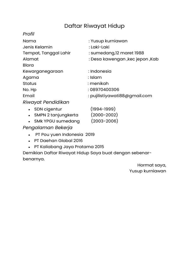 CV Yusup Kurniawan | PDF