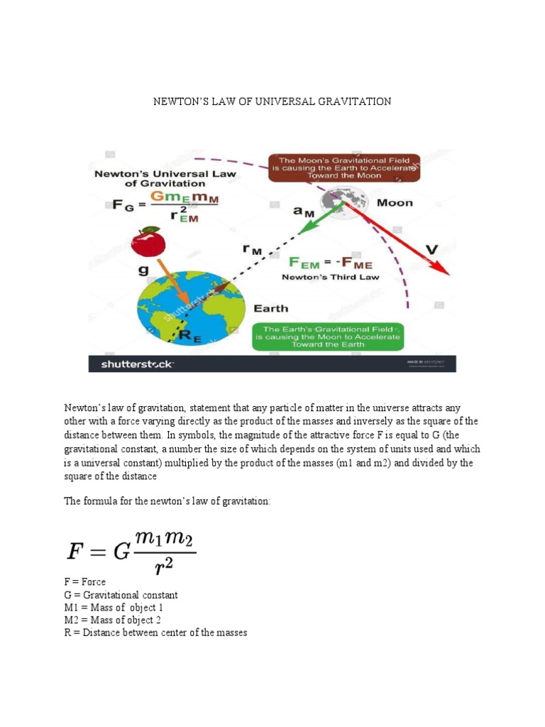 Newton's Law of Universal Gravitation | PDF | Force | Mass