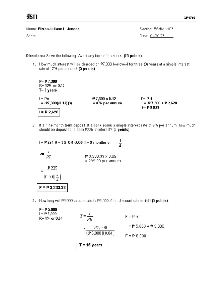 05 Activity 1 | Download Free PDF | Interest | Debt