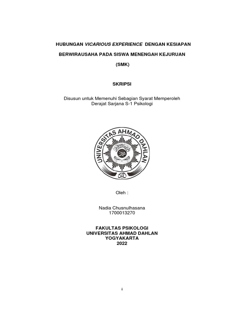 Vicarious Experience dan Kesiapan Wirausaha SMK | PDF | Sains & Matematika