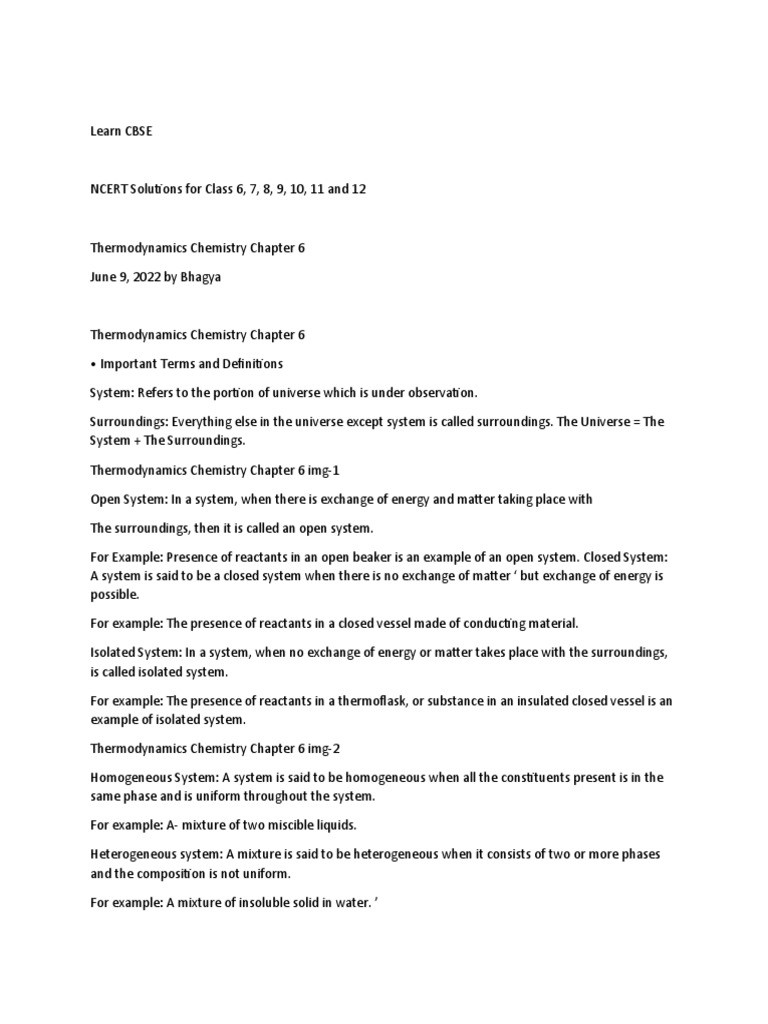 Document of Che Chapter 6 Notes | PDF | Enthalpy | Heat