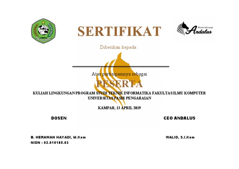 Sertifikat Upp Asli | PDF