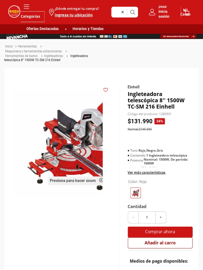 Ingleteadora Telescópica 8'' 1500W TC-SM 216 Einhell Easy - CL | PDF ...
