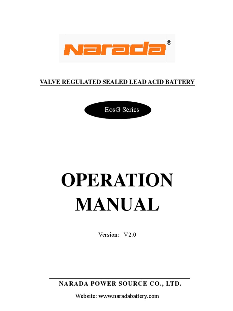 BATTERY Narada Manual | PDF | Battery (Electricity) | Electrical ...