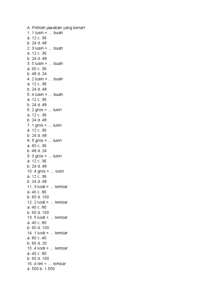 Quiz Matematika | PDF