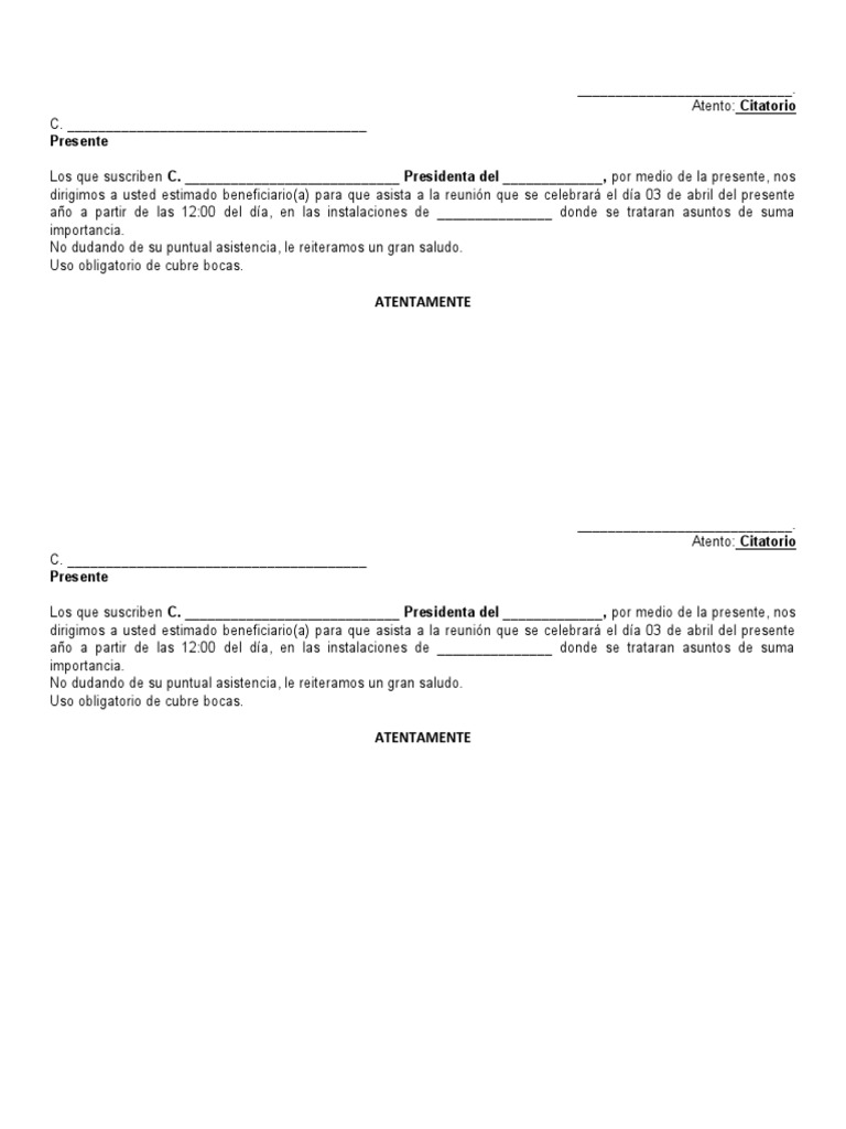 Citatorio Formato | PDF