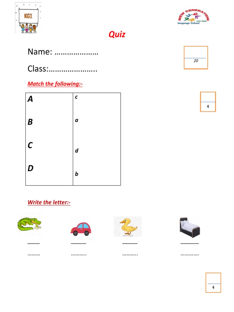 Quiz kg1 | PDF