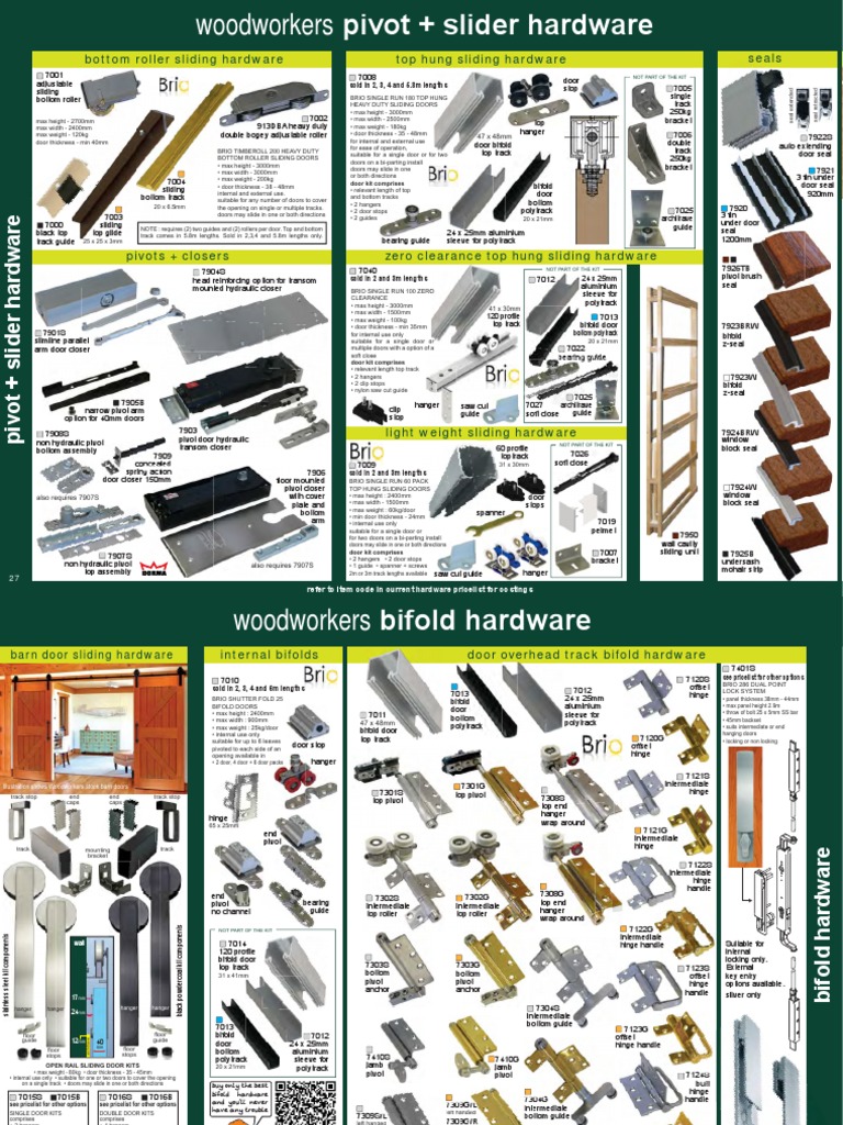 07 - pivot - bifold - slider hardware | PDF | Door | Window