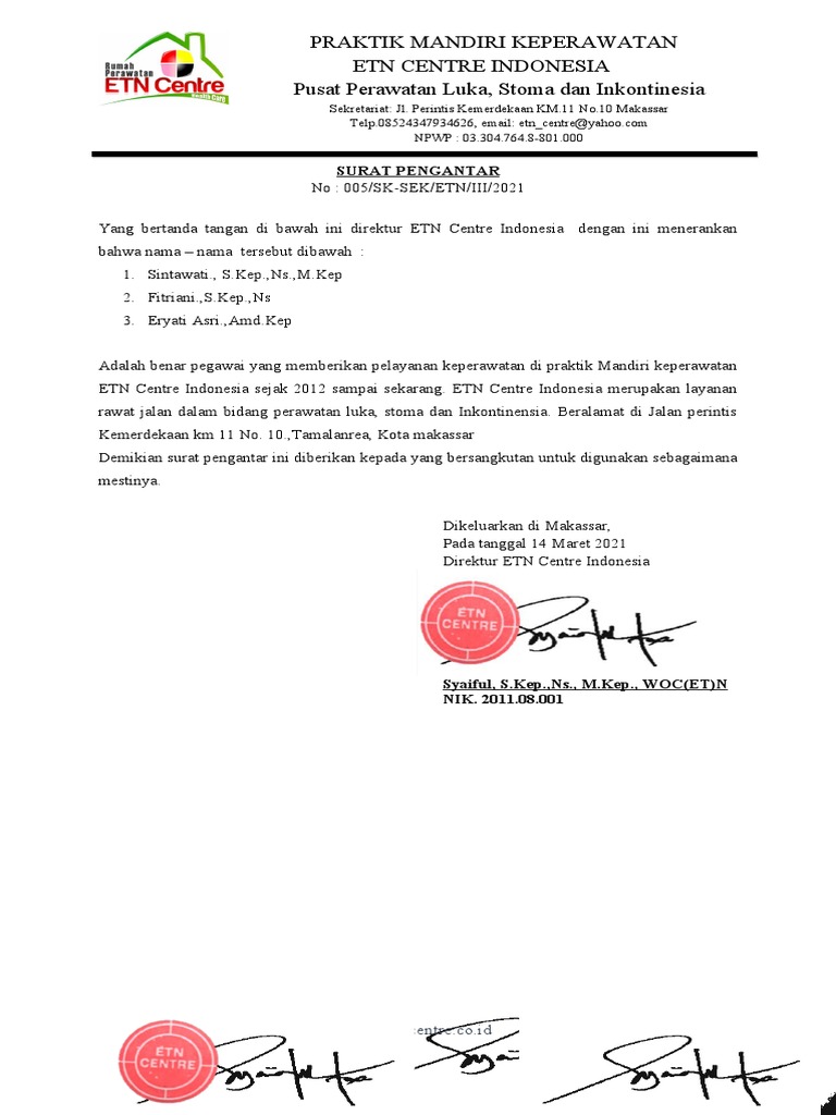 005 Surat Pengantar Vaksin Covid 19 | PDF