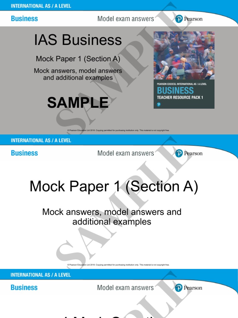 IAS Business Model Exam Answers 1 Section A | PDF | Supply And Demand ...