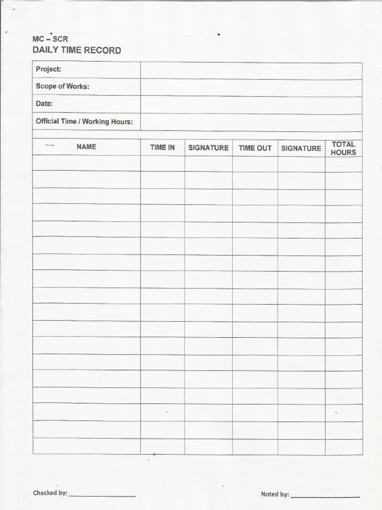 Manual DTR Form | PDF