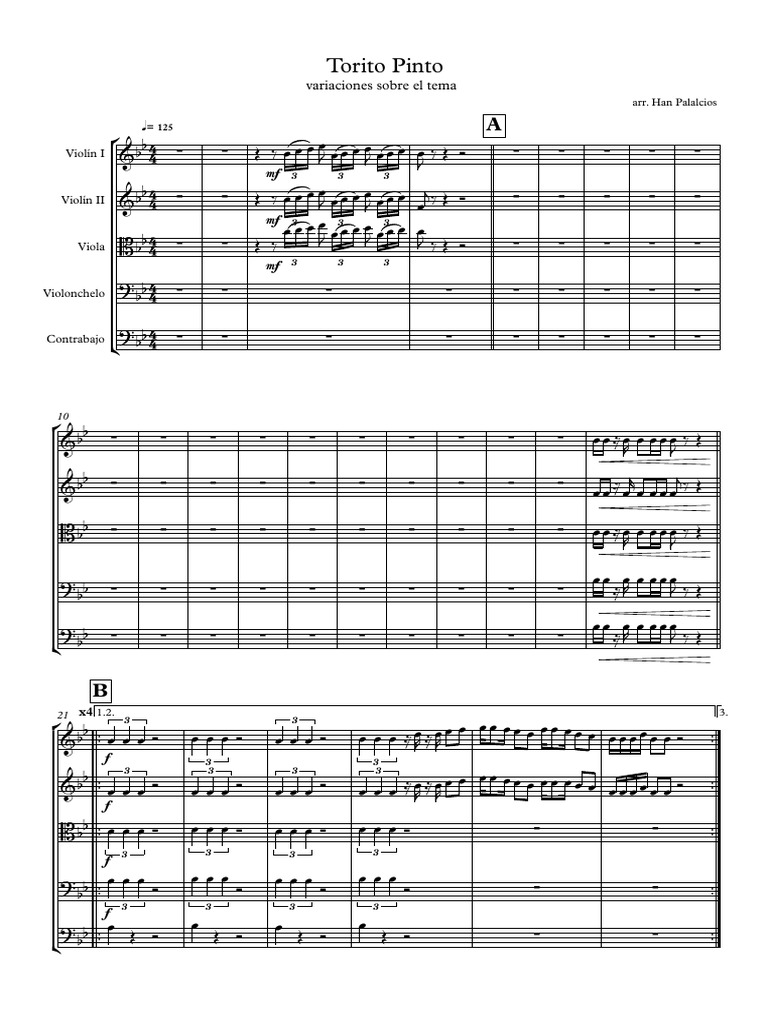 Torito Pinto Variaciones - Partitura Completa | PDF