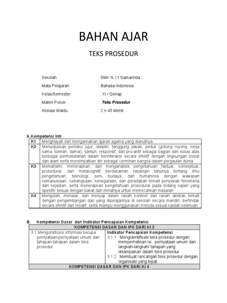 BAHAN AJAR Teks Prosedur | PDF