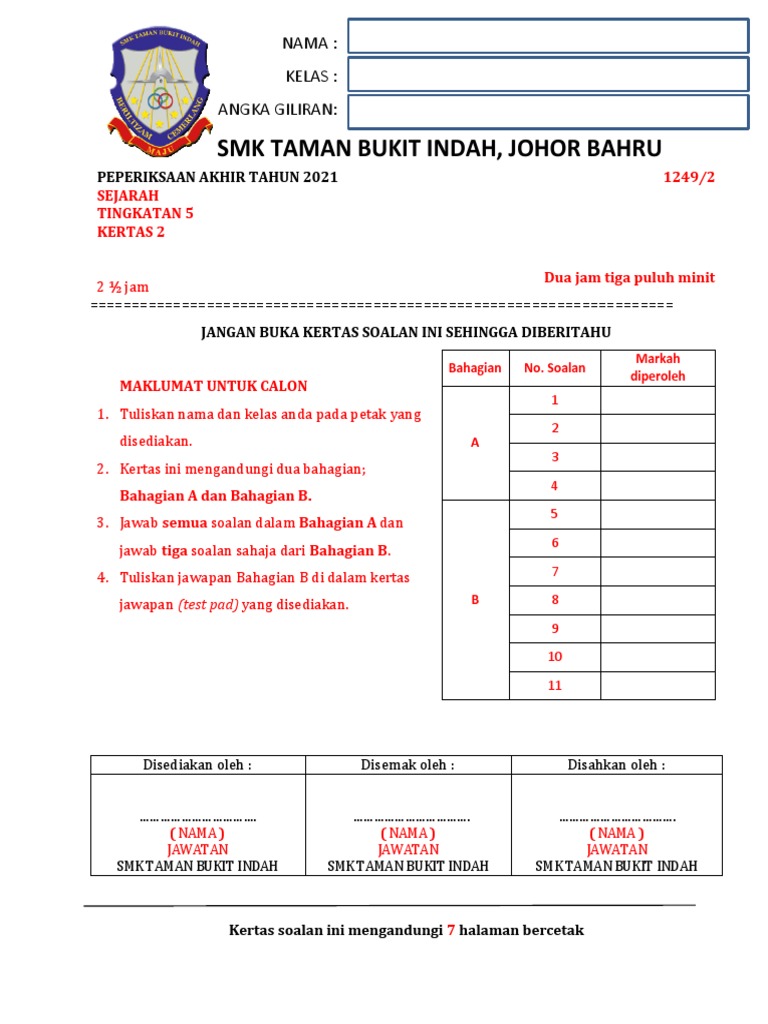 Muka - Depan - Soalan Akhir Tahun 2021 | PDF