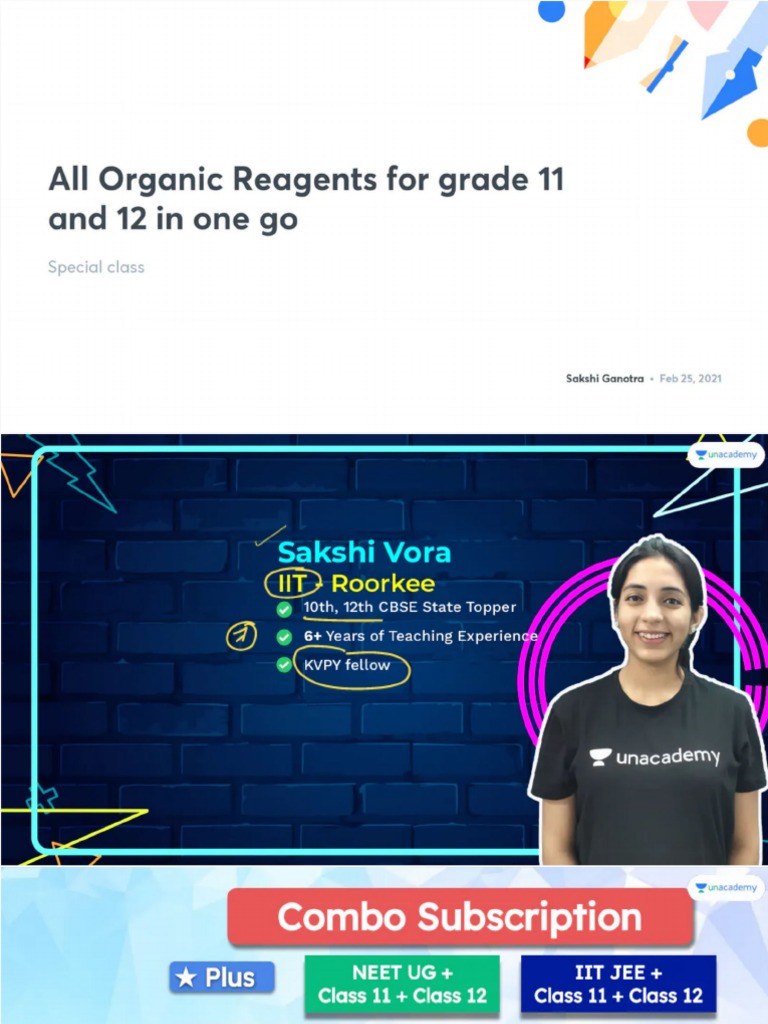 All Organic Reagents For Grade 11 and 12 in One Go With Anno | PDF