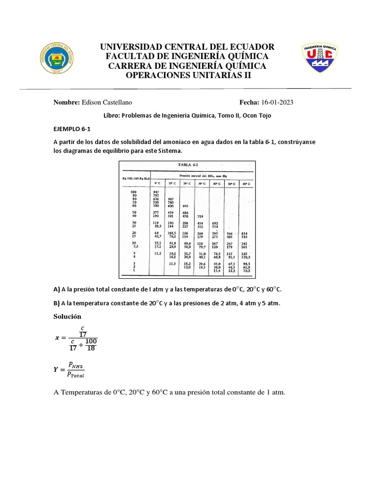 Deber Ope-2 (Ejercicios Libros) | PDF | Gases | Agua