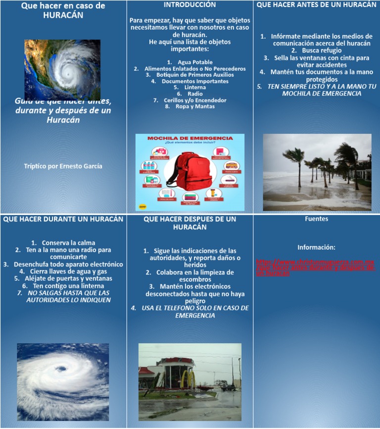 Que Hace en Caso de Huracan Triptico | PDF