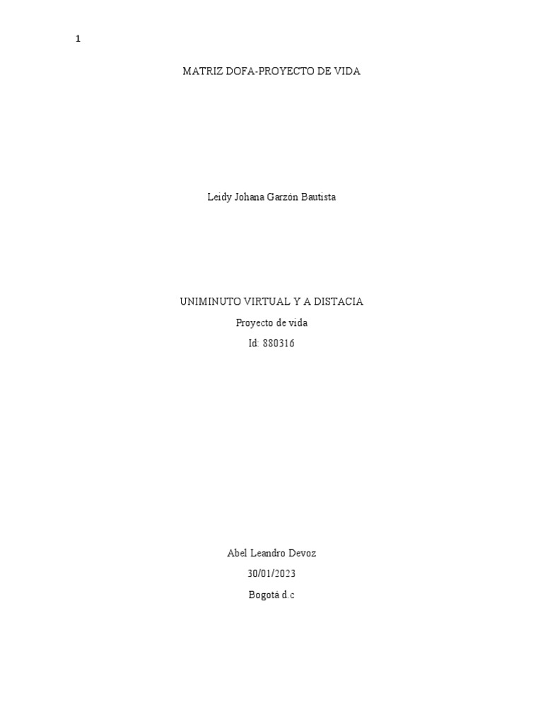 Matriz Dofa Leidy Garzon | PDF | Las emociones | Sicología