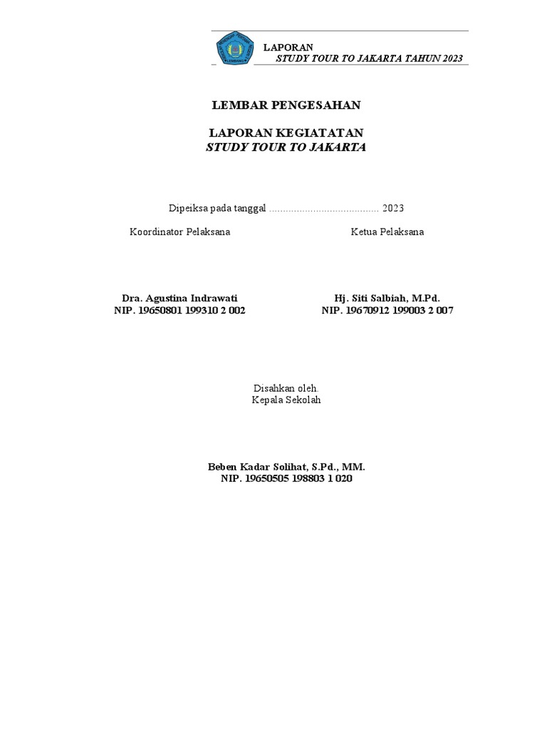 Proposal Study Tour Jakarta 2 L3mbang | PDF | Sains & Matematika