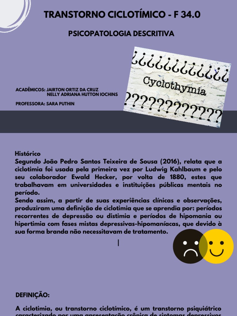 Transtorno Ciclotímico | Download grátis PDF | Depressão | Transtorno ...
