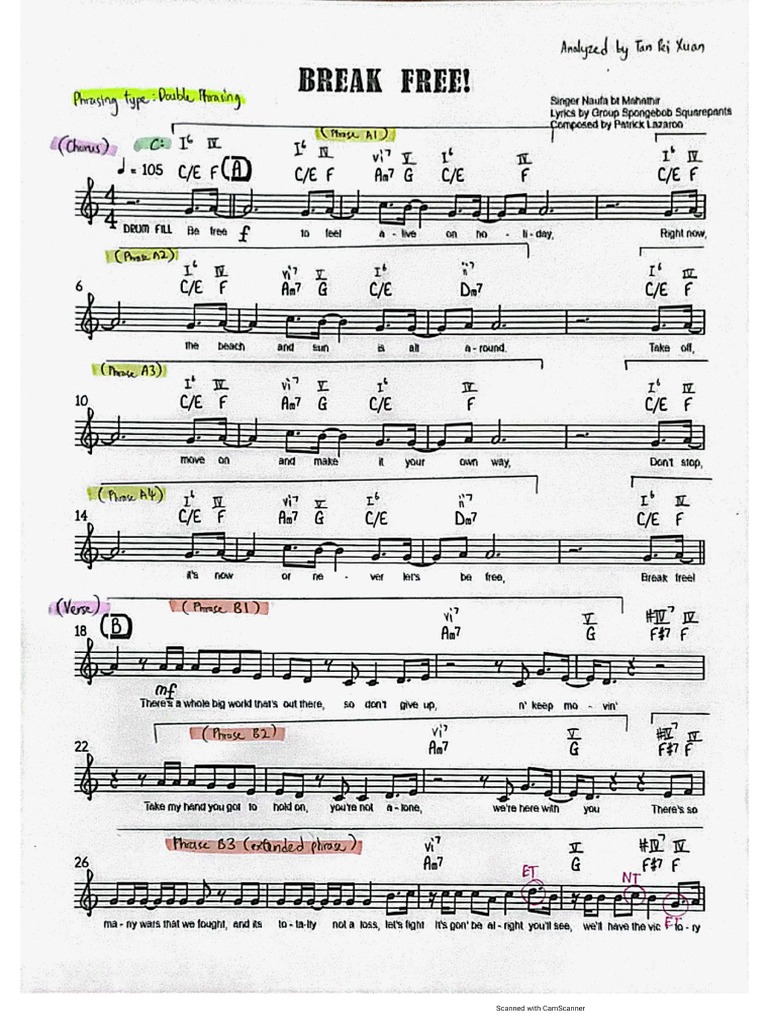 Break Free! Lead Sheet Analysis | PDF