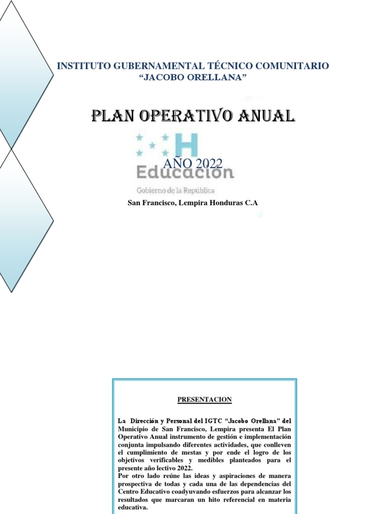 Poa Institucional 2022 | PDF | Método de enseñanza | Maestros