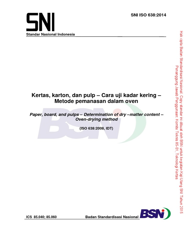 Sni Iso 638-2014 | PDF | Teknologi & Rekayasa