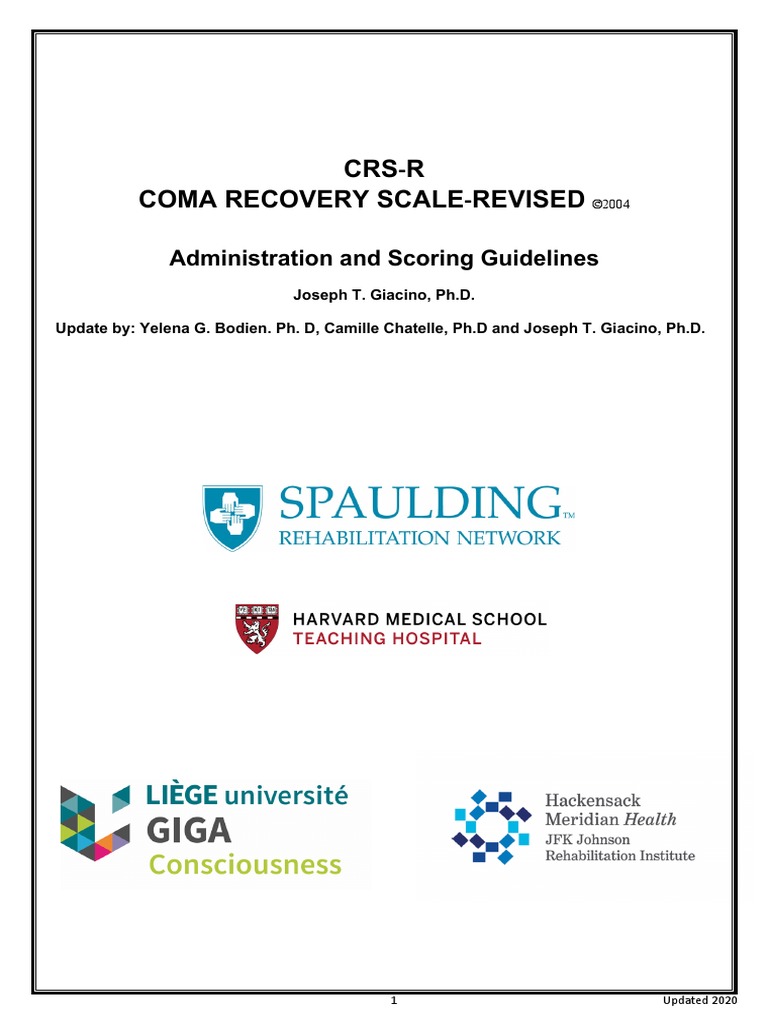 CRS-R Manual20201210 | PDF | Finger | Hand