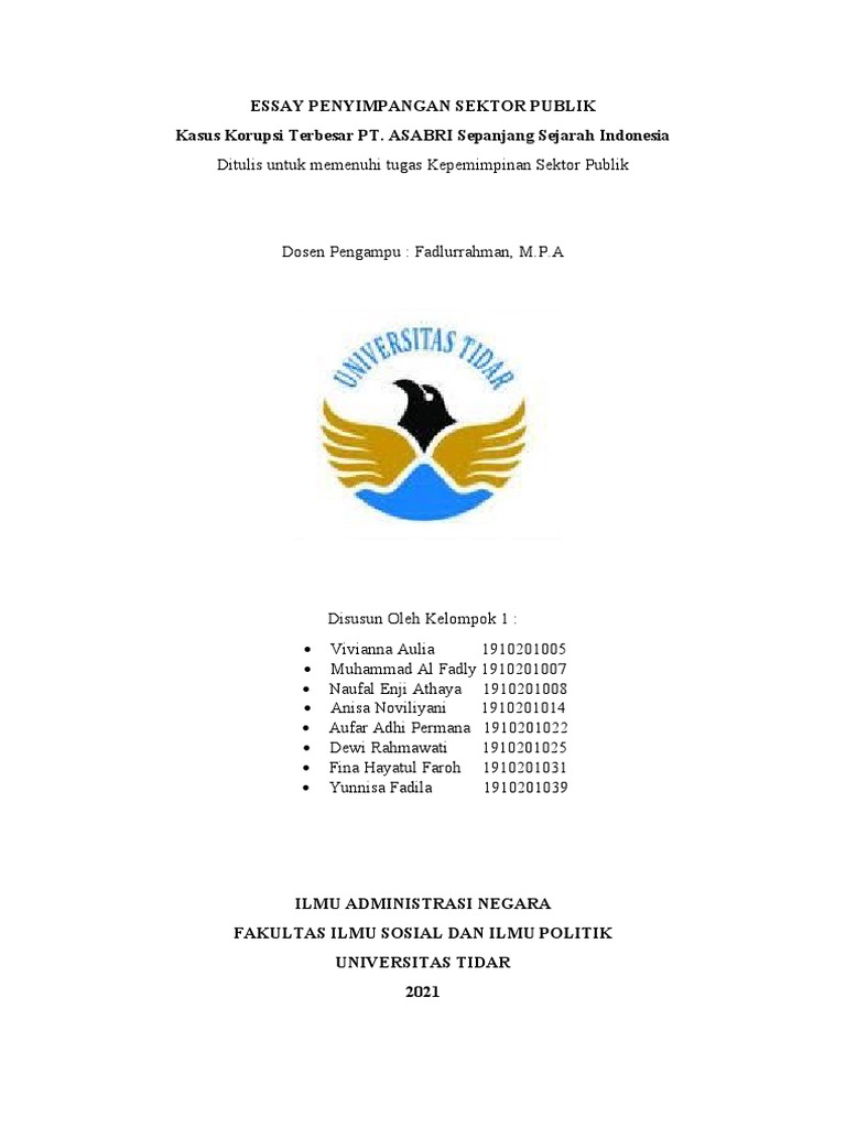 Essay KSP Kelompok 1 | PDF