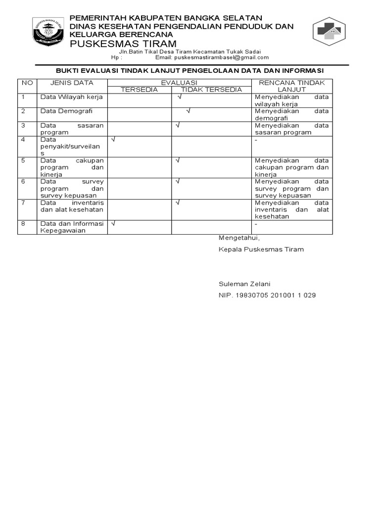 1.2.4.2 Hasil Evaluasi Dan Tindak Lanjut THD Penyampaian Informasi | PDF