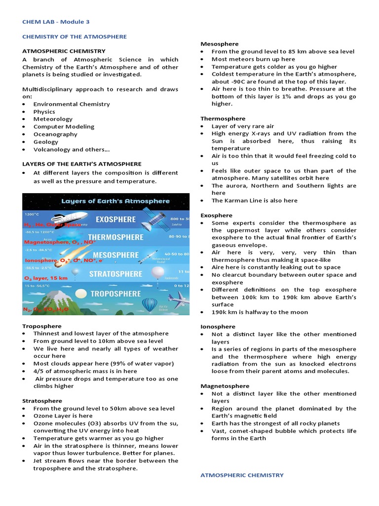 Chem Lab (Module 3) | Download Free PDF | Soil | Atmosphere Of Earth