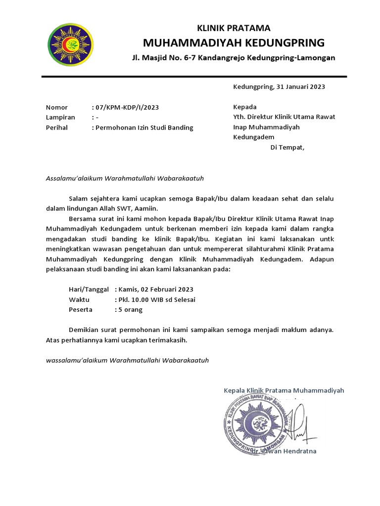 Surat Studi Banding | PDF