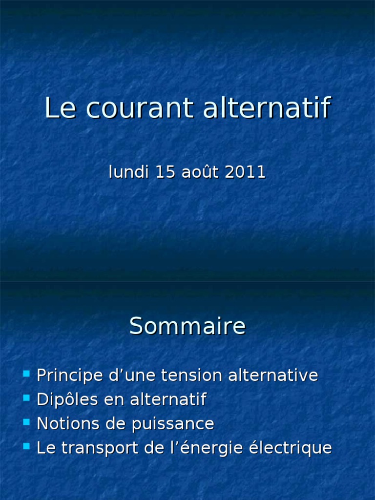 Comprendre le courant alternatif | PDF | Puissance (physique) | Courant ...