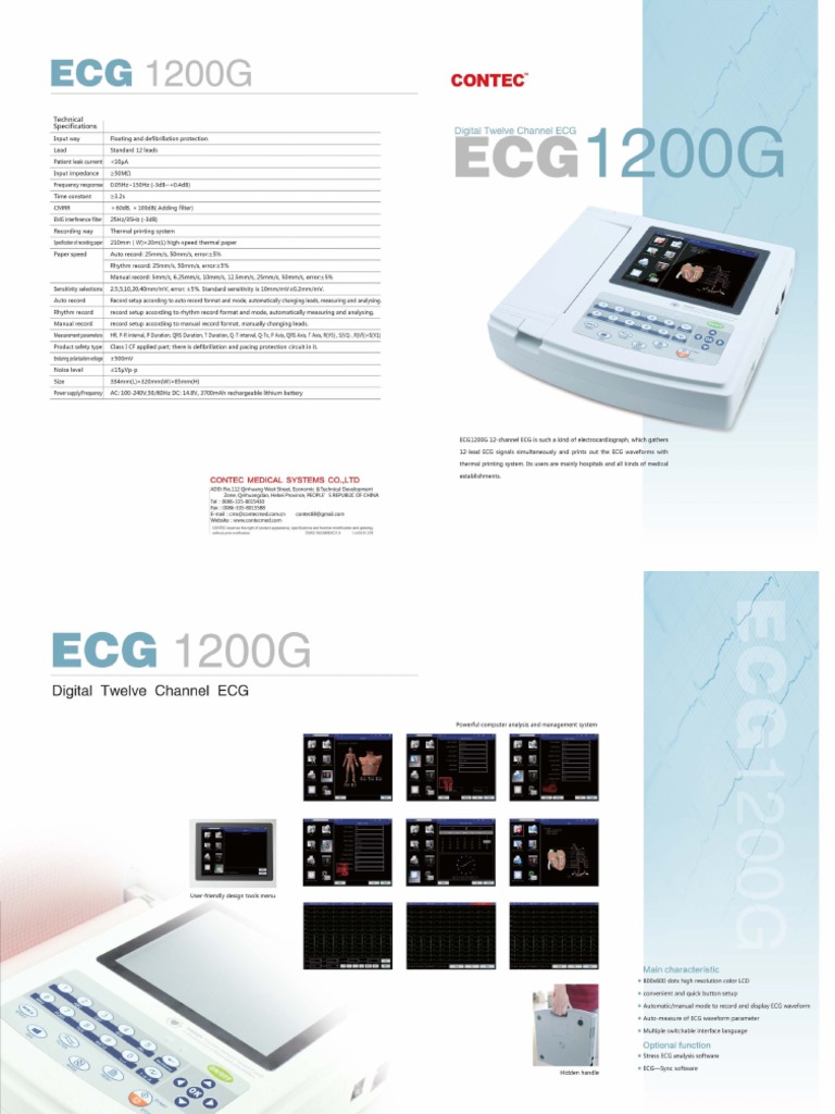 Contec Ecg 1200g Opt | Download Free PDF | Electrocardiography | Electrical Engineering