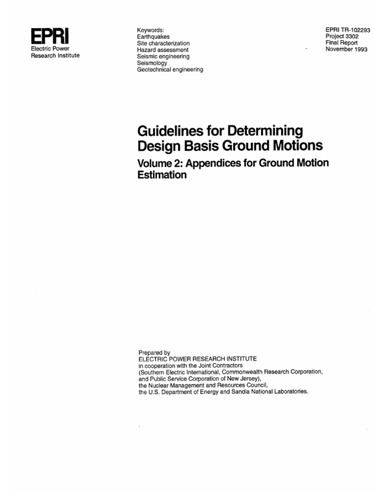 Guidelines For Determining Design Basis Ground Motions v2 | PDF