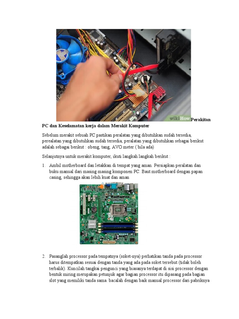 Perakitan PC Dan Keselamatan Kerja Dalam Merakit Komputer Via | PDF