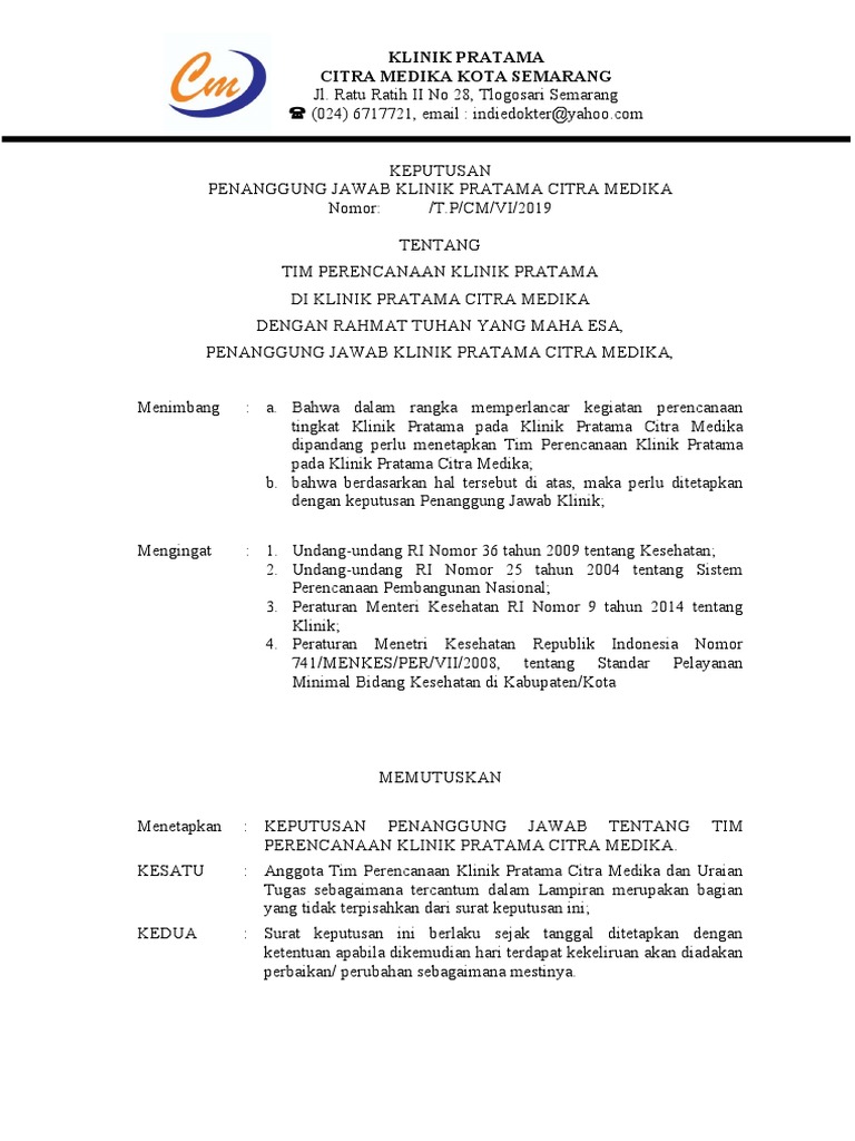 SK Tim Perencanaan | PDF