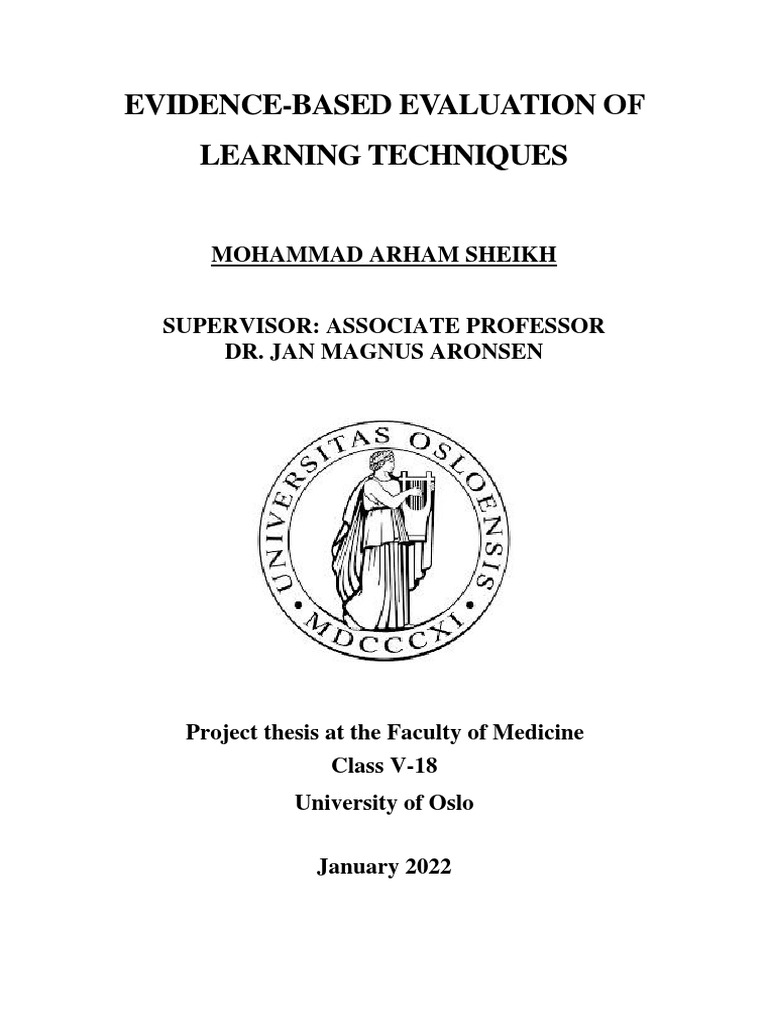 Project Thesis Arham Learning Techniques | PDF | Reading Comprehension ...