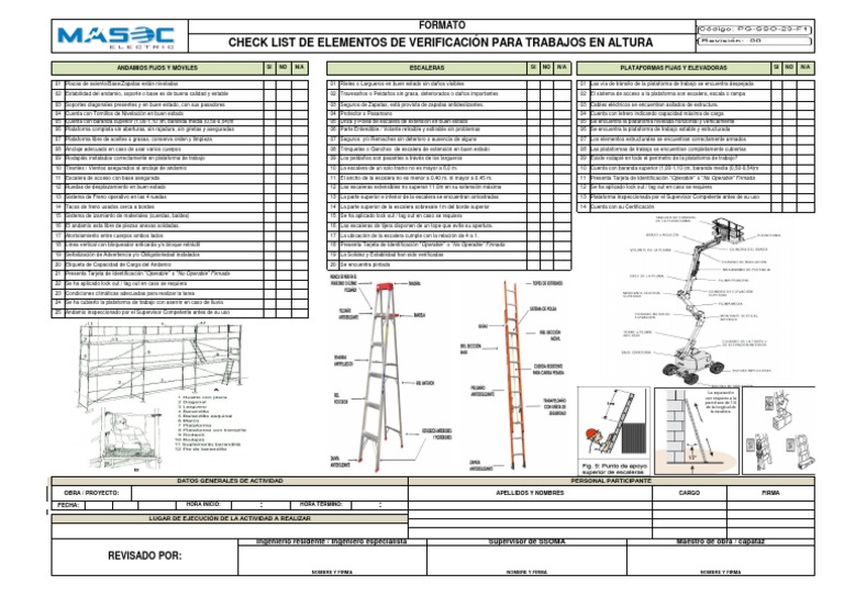 8-9.check List de Elementos para Trabajos en Altura | PDF | Bienes ...