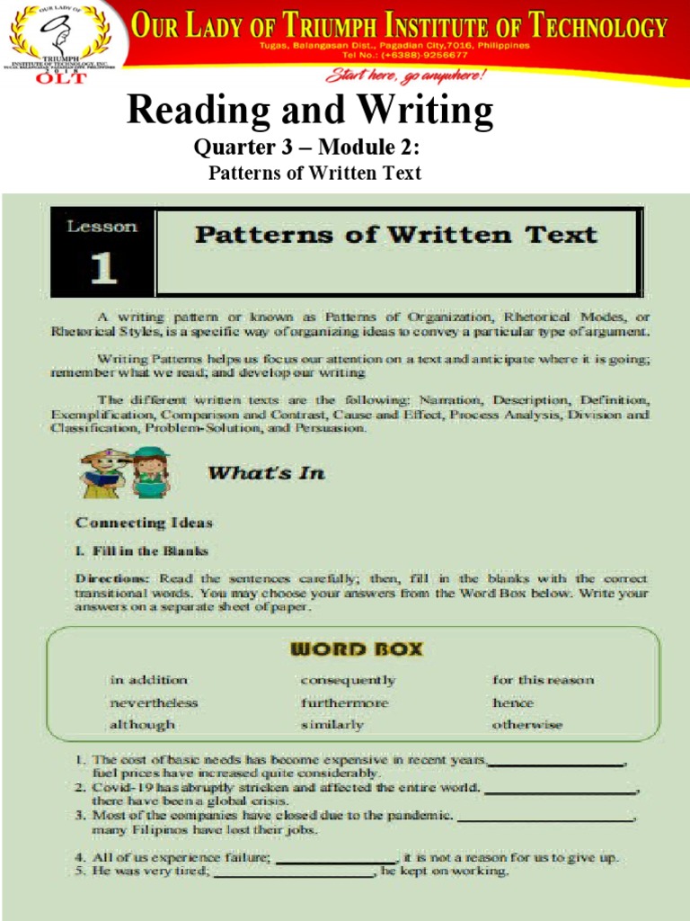 Reading and Writing MODULE2 | PDF