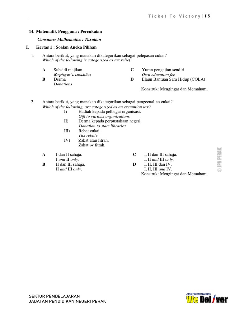 BAB 4 Matematik Pengguna Percukaian | PDF