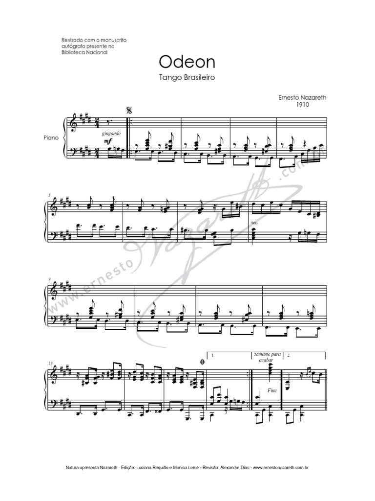 Ernesto Nazareth Odeón | PDF