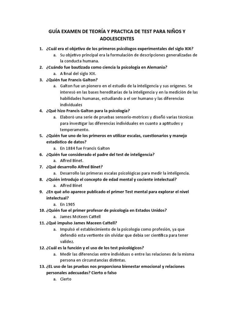 Teoría y Practica de Test para Niños y Adolescentes | PDF | Escala de ...